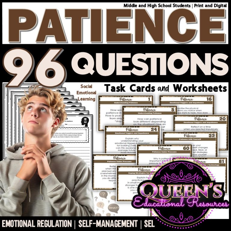 Patience Reflection Questions | SEL Activities for Teens | Emotional ...