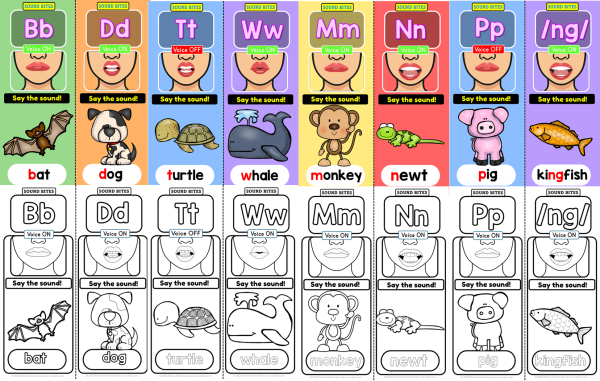 Kindergarten-Grade 2 Speech Sound Strips for Phonics | Sound Bites ...
