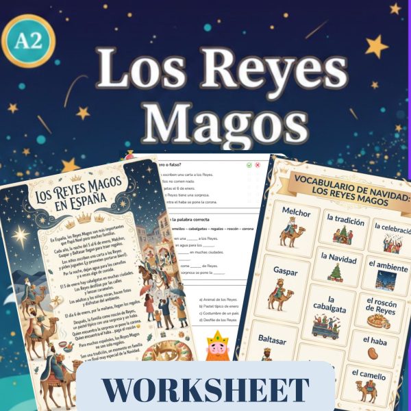 Spanish Reading Comprehension Worksheet – Three Kings Day (Reyes Magos ...