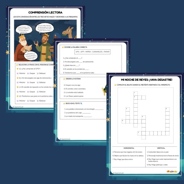 Spanish Reading Comprehension Worksheet – Three Kings Day (Reyes Magos ...