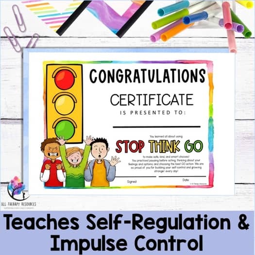 STOP THINK GO ACT Impulse Control Self Control Worksheets THINKSHEET ...