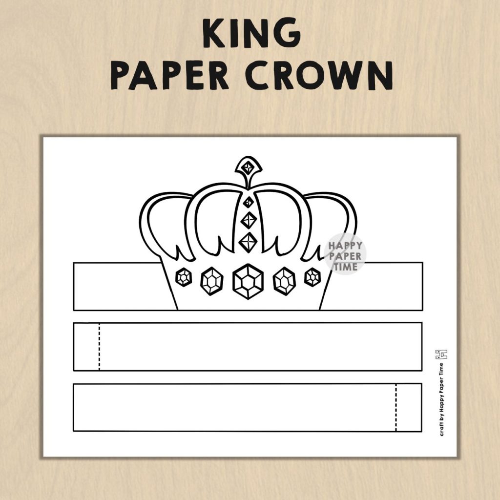 Prince King Paper Crown Template Printable Royal Coloring Craft ...