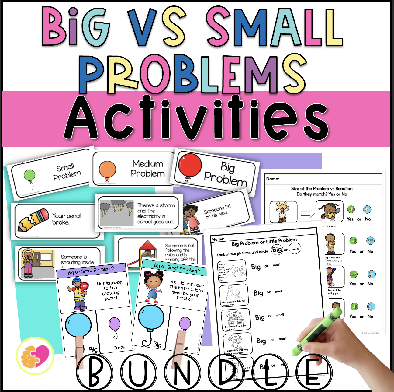 Big vs Small Problems Activities Bundle Preschool & Kindergarten | Made ...