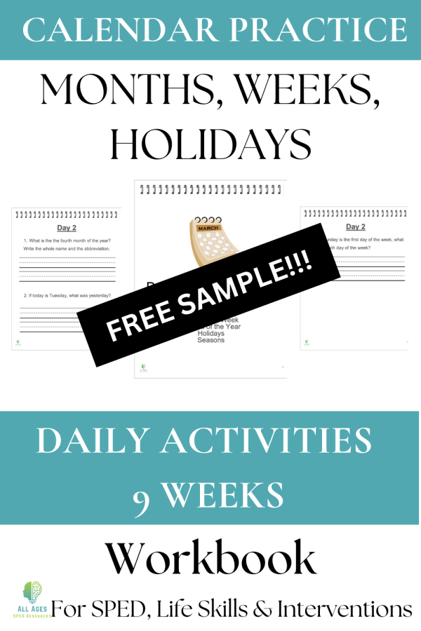 FREE Calendar Skills Workbook Sample: Days 1-4 w/FREE Blooket - Made By ...