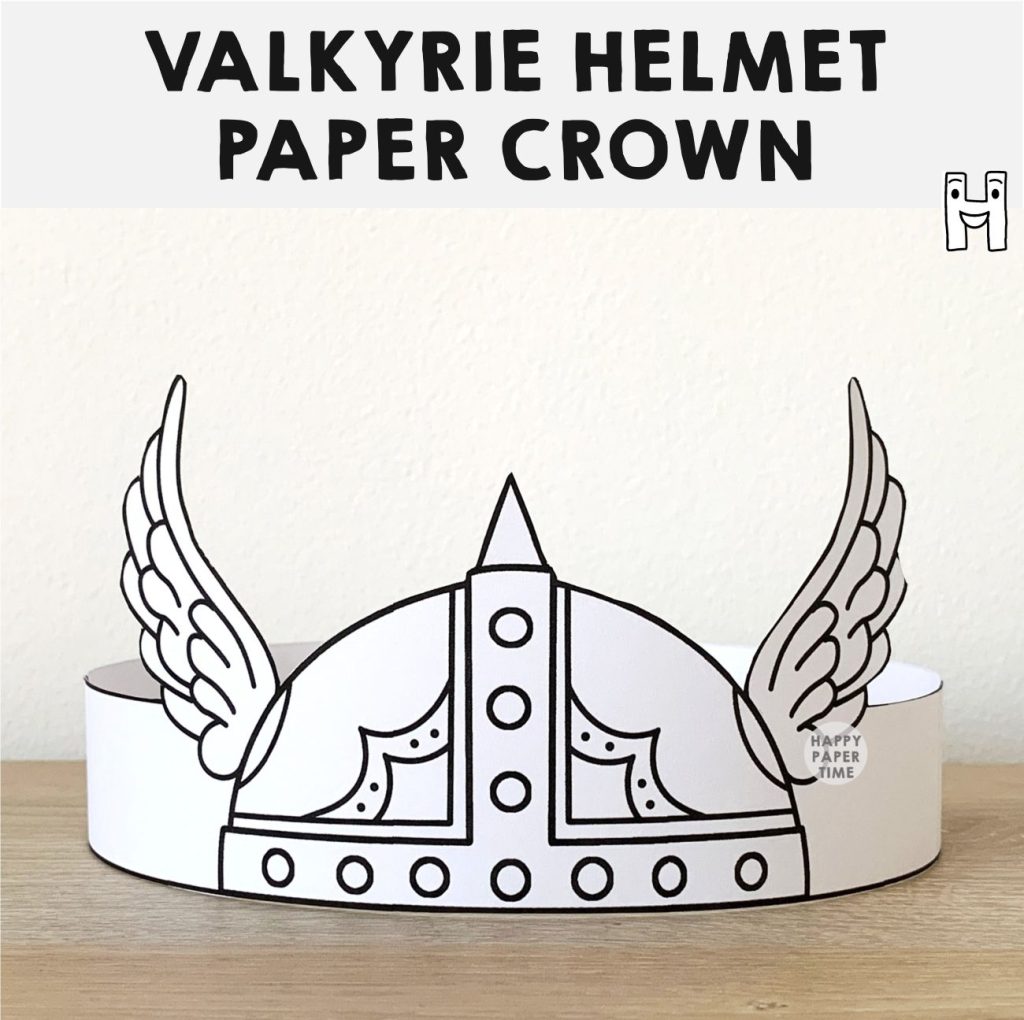 Valkyrie Helmet Paper Crown Printable Coloring | Made By Teachers