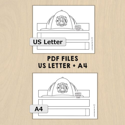 Firefighter Helmet Paper Crown Headband Printable Coloring - Made By ...
