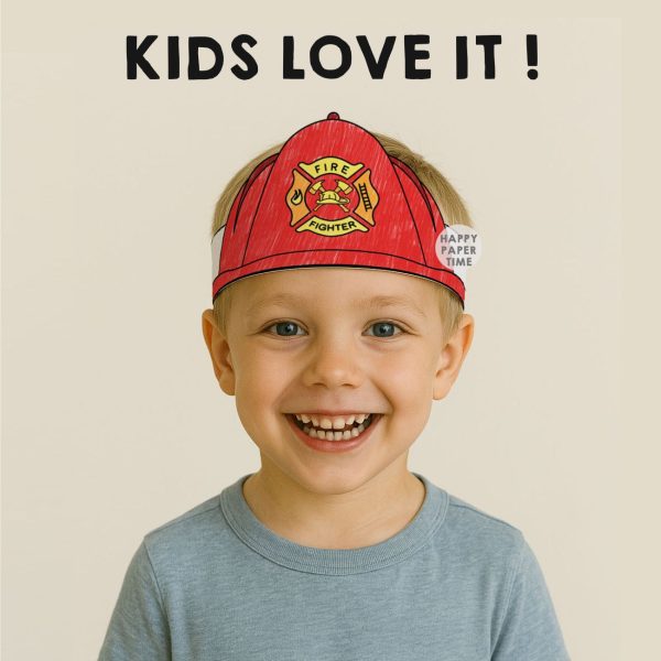 Firefighter Helmet Paper Crown Headband Printable Coloring | Made By ...
