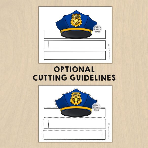Police Officer Hat Paper Crown Headband Printable Costume Craft Kids ...