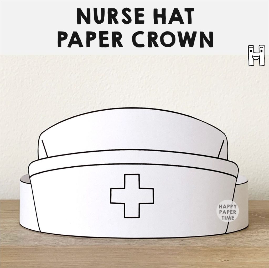 Nurse Hat Paper Crown Printable Coloring Craft | Made By Teachers