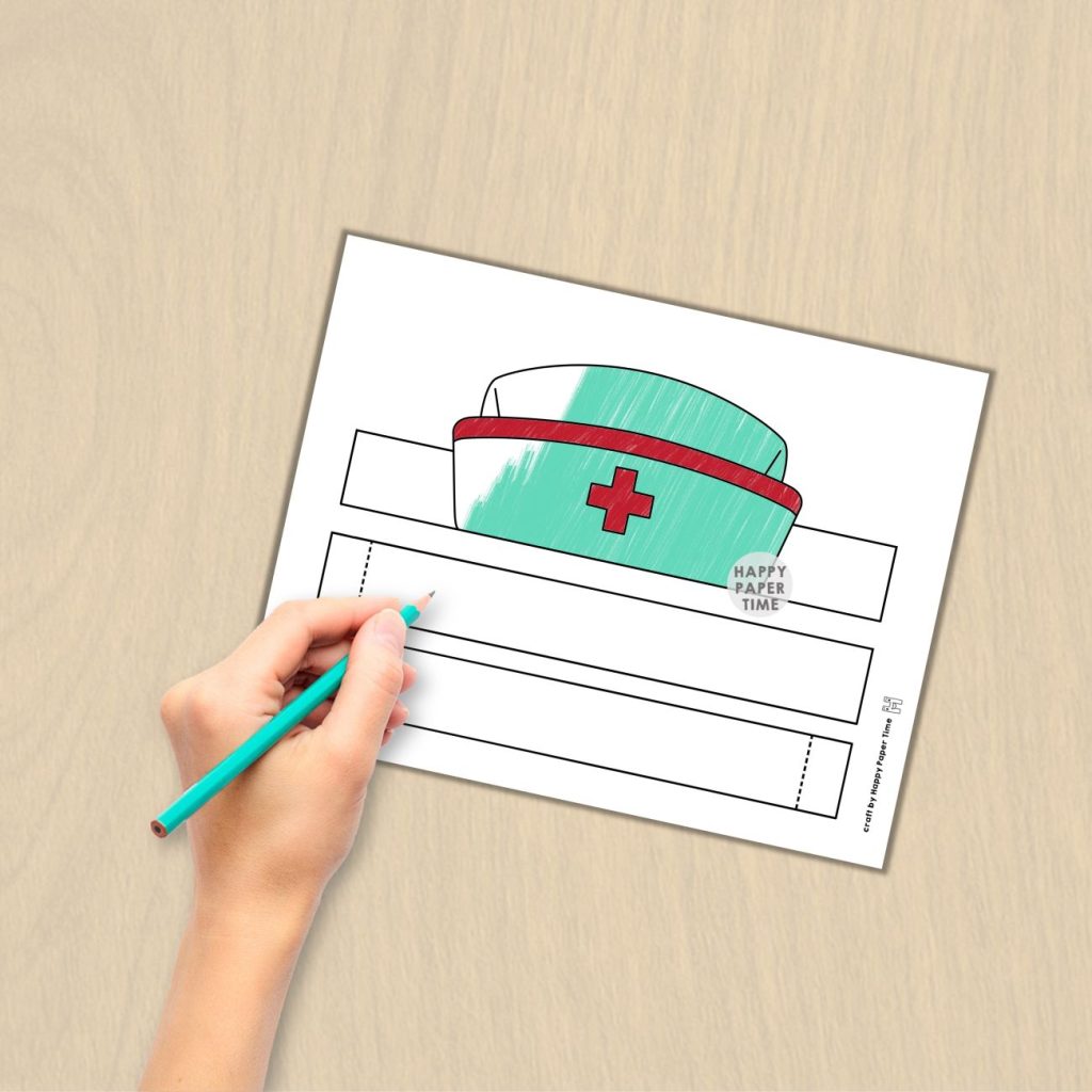 Nurse Hat Paper Crown Printable Coloring Craft | Made By Teachers