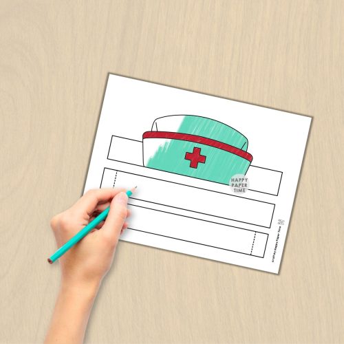Nurse Hat Paper Crown Printable Coloring Craft | Made By Teachers