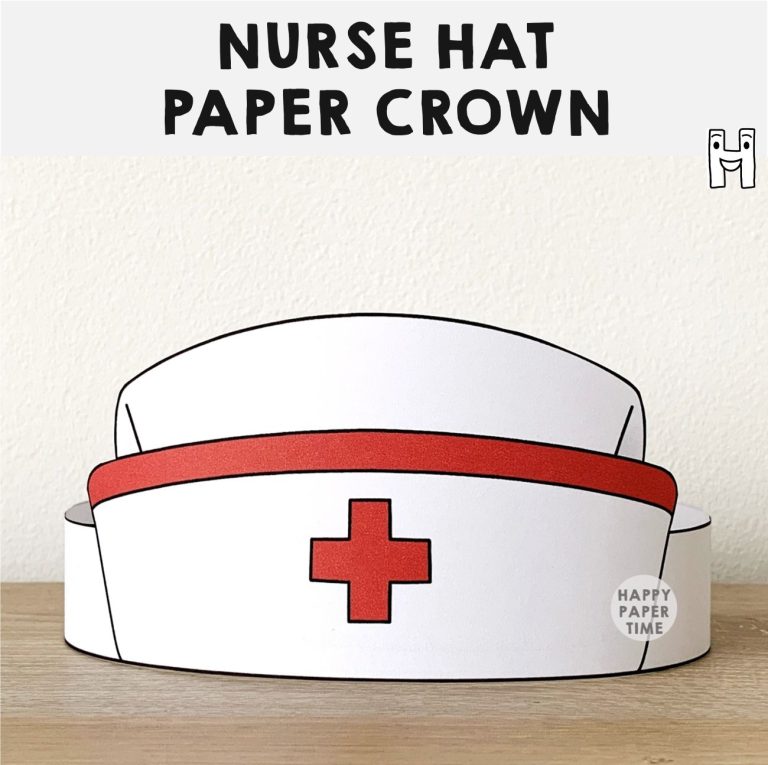 Nurse Hat Paper Crown Printable Headband Costume Craft | Made By Teachers