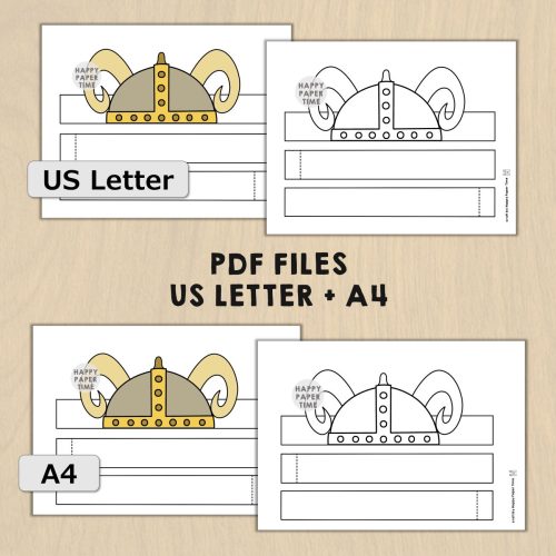 Viking Helmet Paper Crown Printable Craft Curled - Made By Teachers
