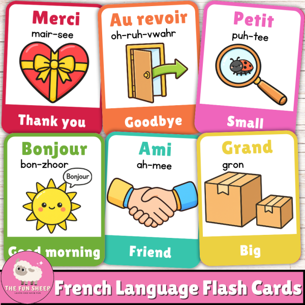 French Language Flash Cards | Common French Words with English ...