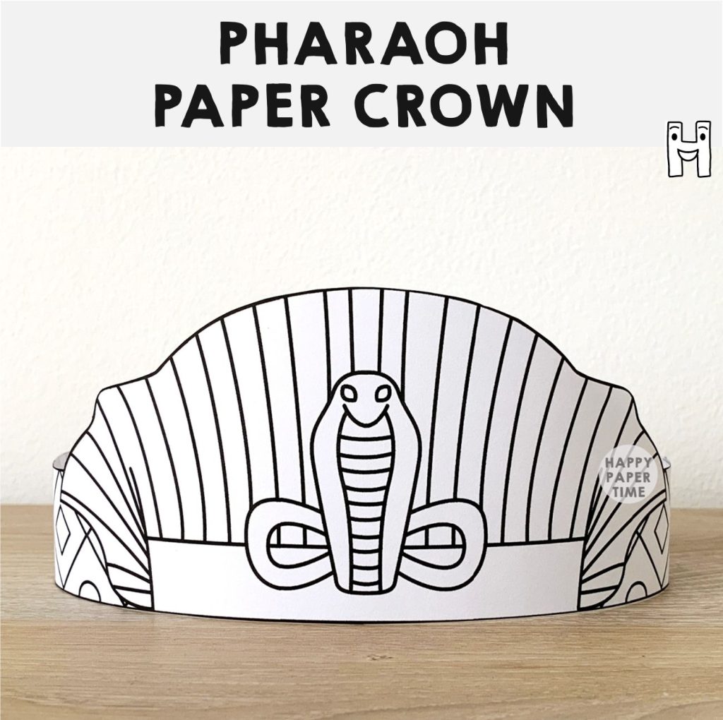 Pharaoh Paper Crown Headband Printable ancient Egypt Coloring Craft ...
