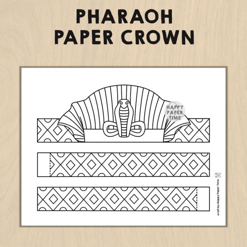 Pharaoh Paper Crown Headband Printable ancient Egypt Coloring Craft ...
