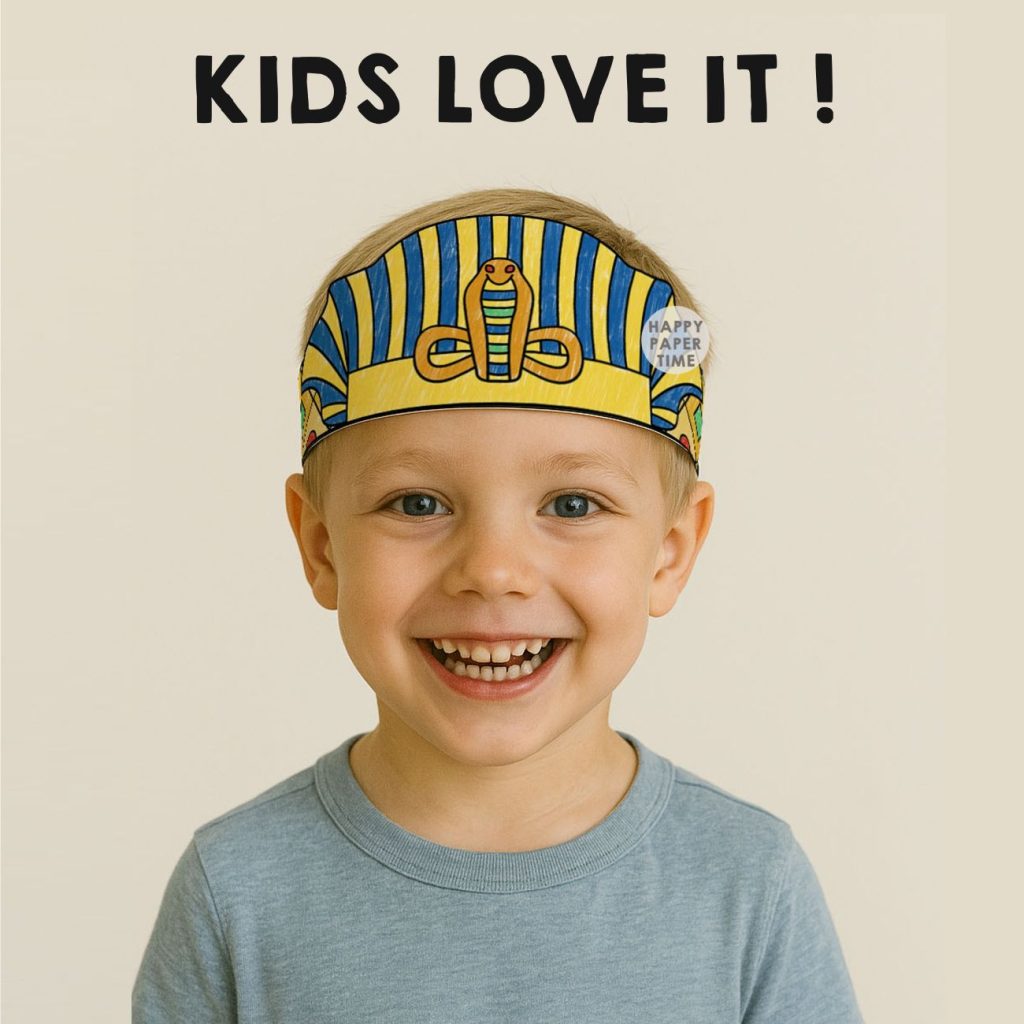 Pharaoh Paper Crown Headband Printable ancient Egypt Coloring Craft ...
