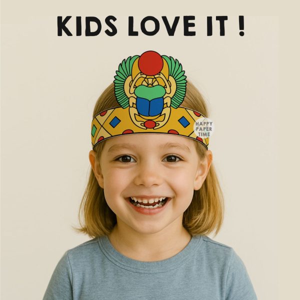 Scarab Paper Hat Crown Printable ancient Egypt Costume Craft - Made By ...
