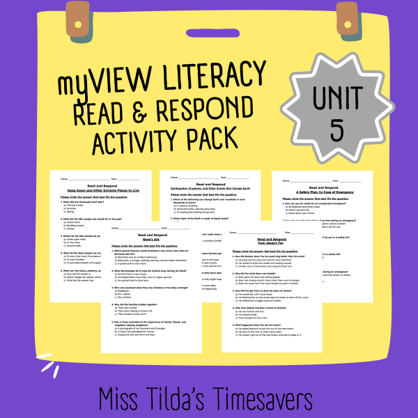 Grade 3 myView Literacy Unit 5 Review Assessments Bundle - Made By Teachers