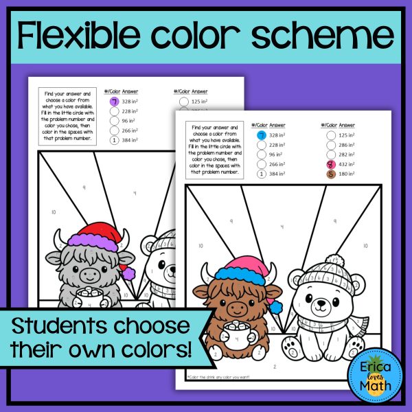 Surface Area of Rectangular Prisms Color by Number Activity (7th Grade ...
