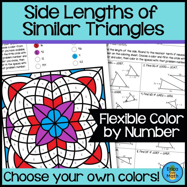 Side Lengths of Similar Triangles Color by Number Activity | Made By ...