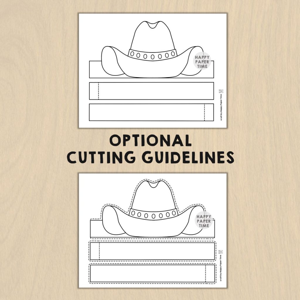 Cowboy Hat Paper Crown Printable Wild West Coloring Craft Activity for ...