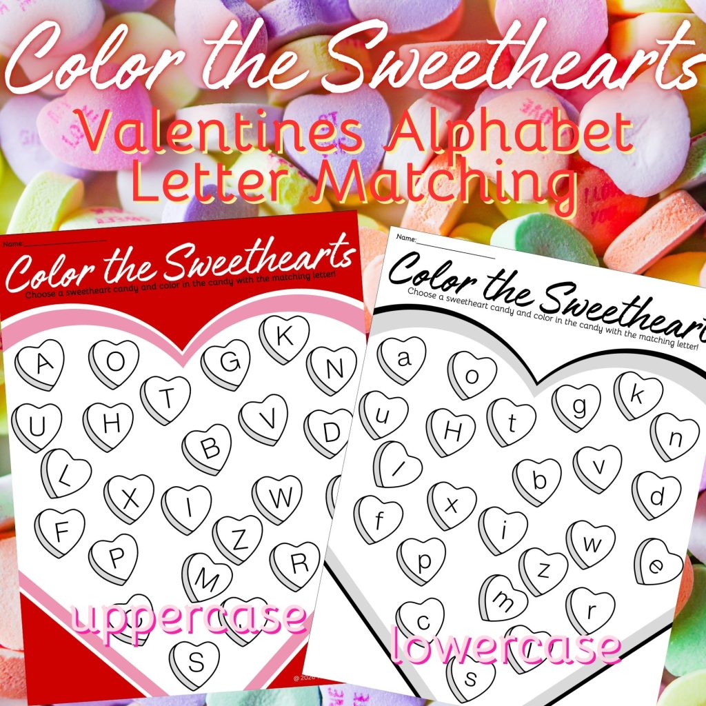 Color the Sweethearts: Valentines Alphabet Letter Matching Coloring ...