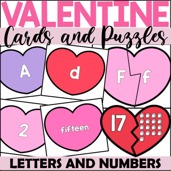 Valentine's Day Alphabet and Number Flash Cards and Puzzles | Made By ...