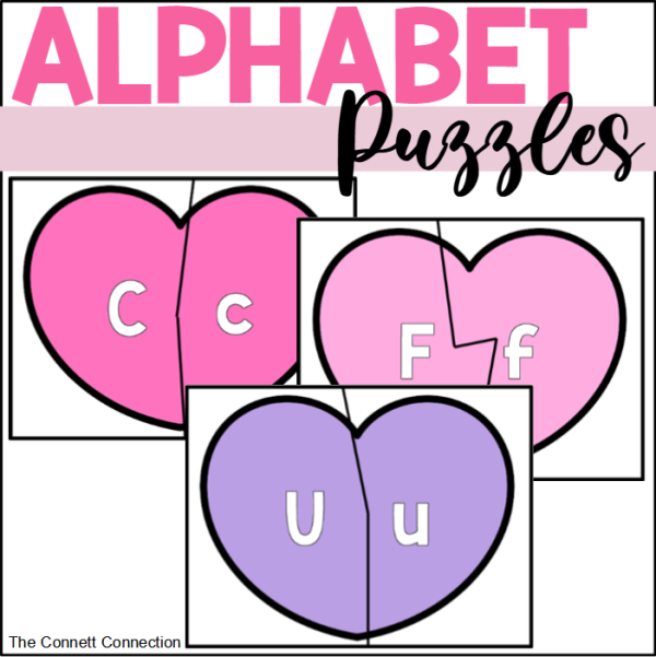 Valentine's Day Alphabet and Number Flash Cards and Puzzles | Made By ...