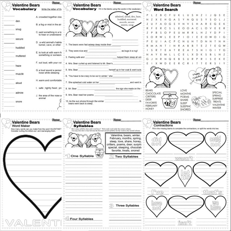 The Valentine Bears Read Aloud Book Companion Reading Comprehension ELA ...
