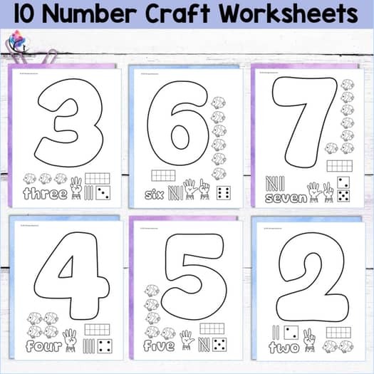 NUMBER SENSE CRAFTS - Exploring Numbers 1-10 - Fine Motor Skills - Made ...