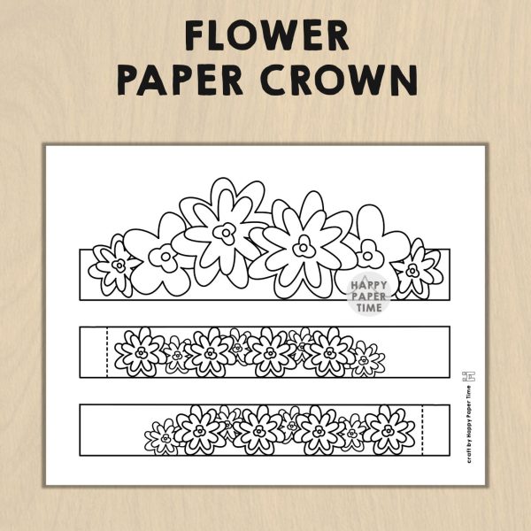 Flowers Paper Crown Headband Printable Coloring Craft - Made By Teachers