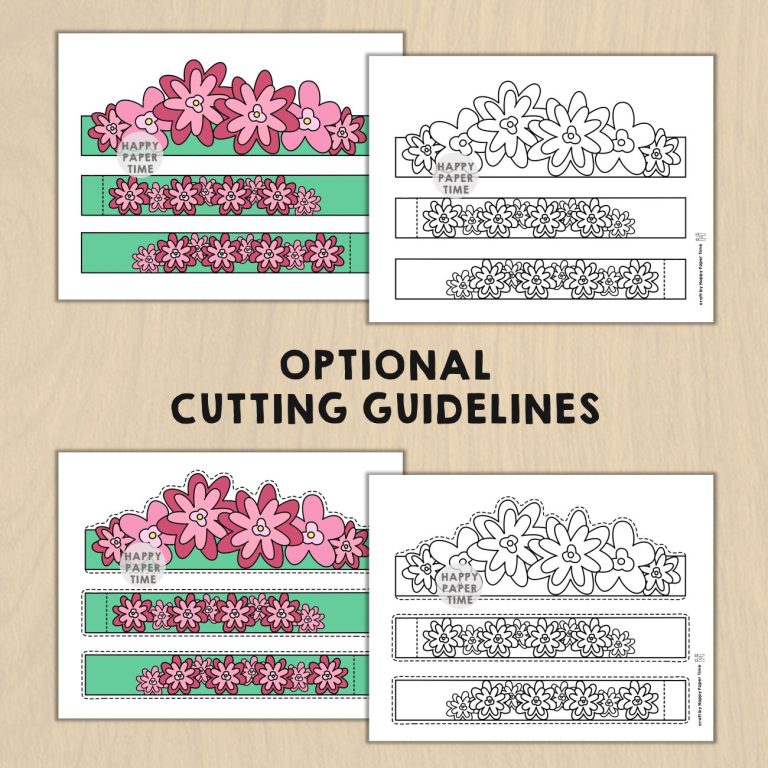 Flowers Paper Crown Headband Coloring Costume Craft Activity - Made By ...