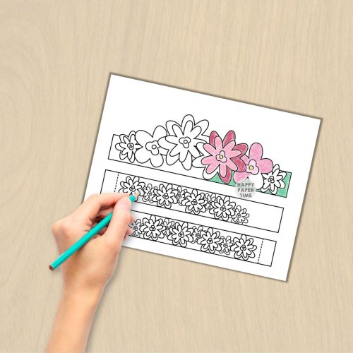 Flowers Paper Crown Headband Coloring Costume Craft Activity - Made By ...