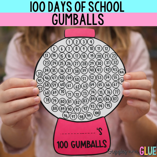 100 Days of School Printable Gumball Machine Craft 100th Day Gumballs ...