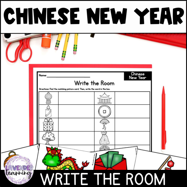 Chinese Lunar New Year Write the Room Activities Kindergarten 1st Grade ...