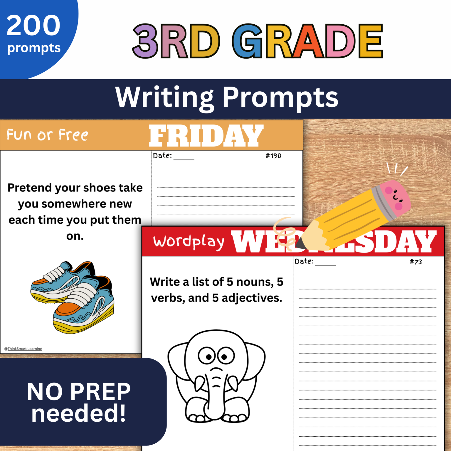3rd Grade Morning Work Writing Prompts Slides NO PREP |Printable ...