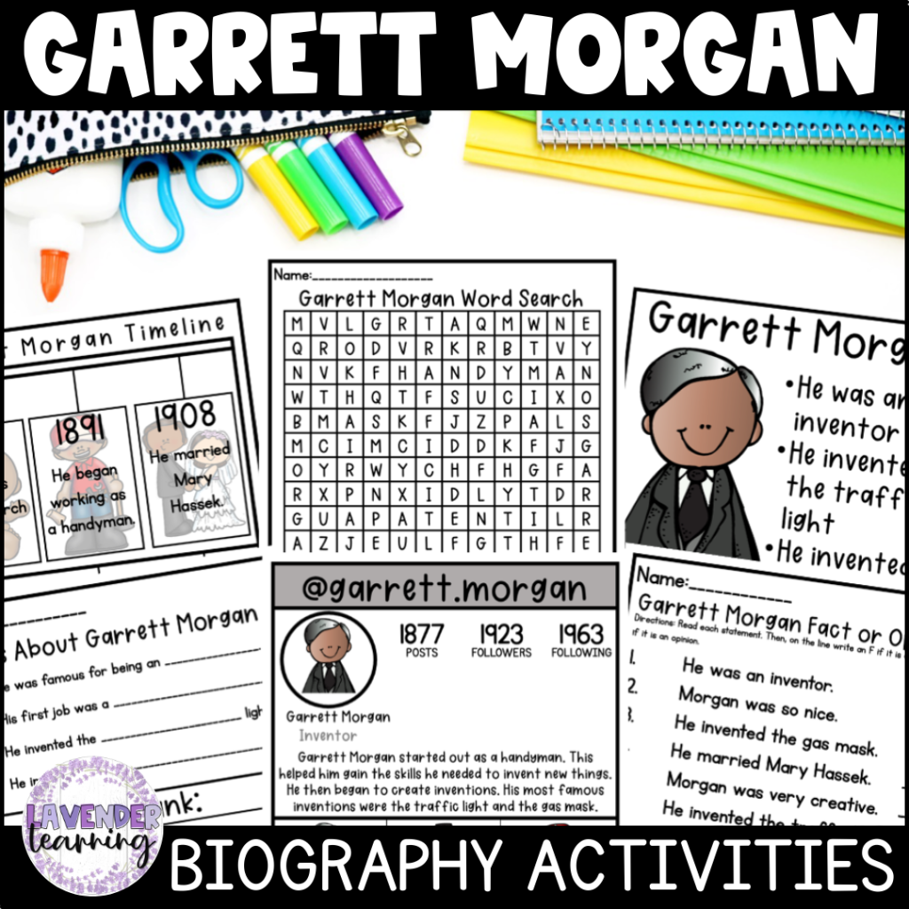 Garrett Morgan Biography Activities, Flip Book, & Report - Black ...