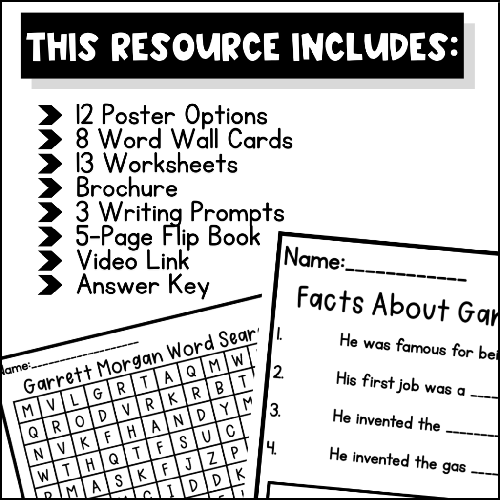 Garrett Morgan Biography Activities, Flip Book, & Report - Black ...