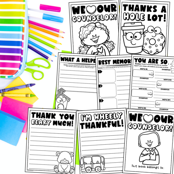 Counselor Appreciation Day Activity | Counseling Thank You Cards Book ...