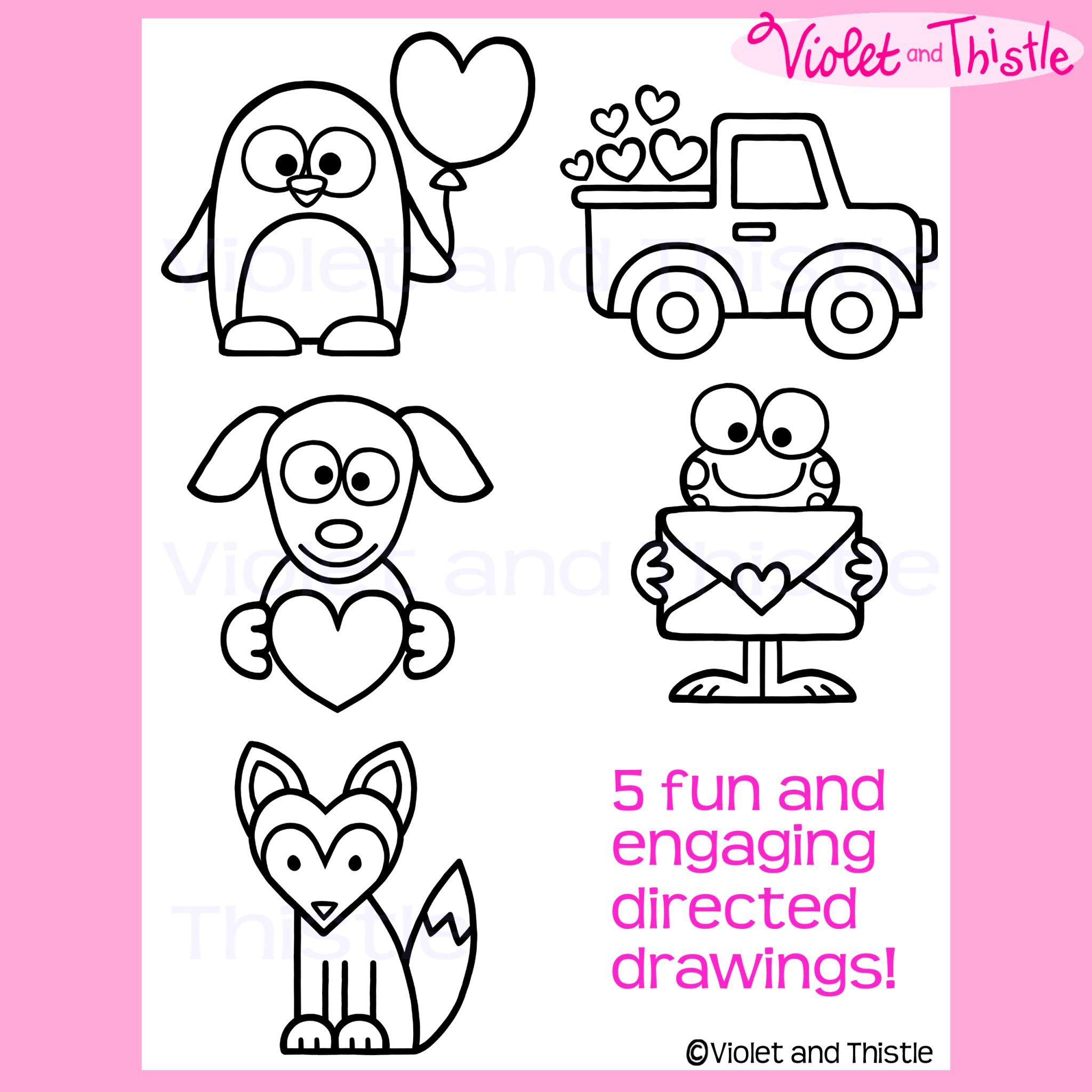 Directed Drawing Valentine Day Learn How to Draw Step by Step Guide ...