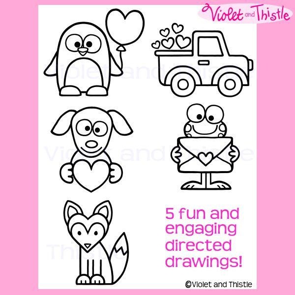 Directed Drawing Valentine Day Learn How to Draw Step by Step Guide ...