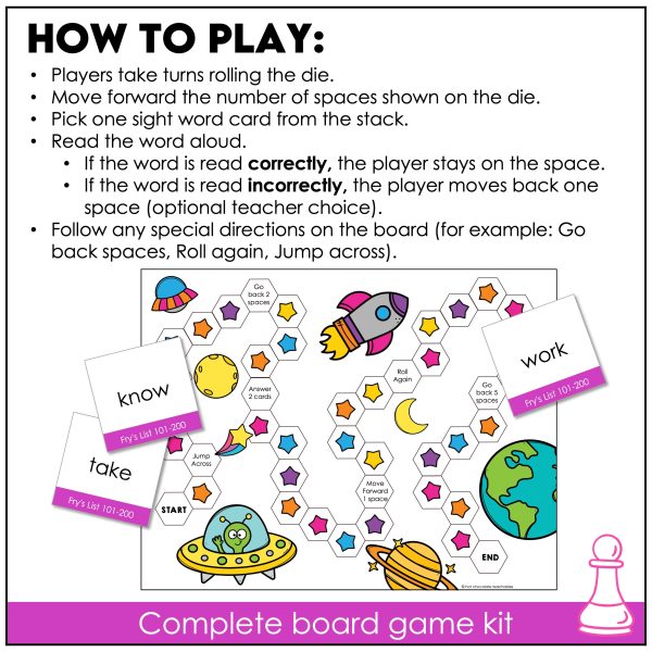 Fry’s 2nd 100 Sight Words Board Games | Sight Word Center | Words 101 ...