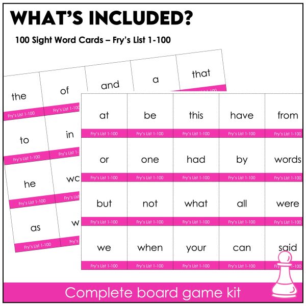 Fry’s First 100 Sight Words Board Games | Sight Word Centers & Literacy ...