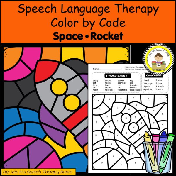 Space Speech and Language Therapy Color By Code Solar System Speech ...