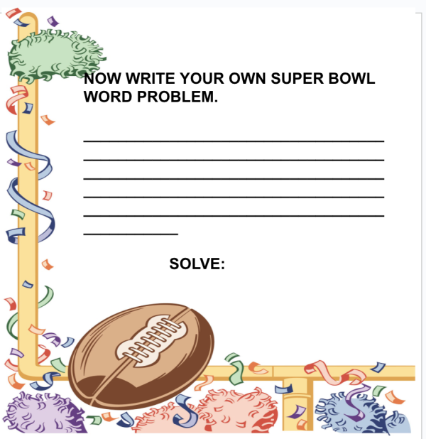 SUPER BOWL MATH: ADD/SUBTRACT/FRACTIONS WORD PROBLEMS (2ND) ANS. KEY ...