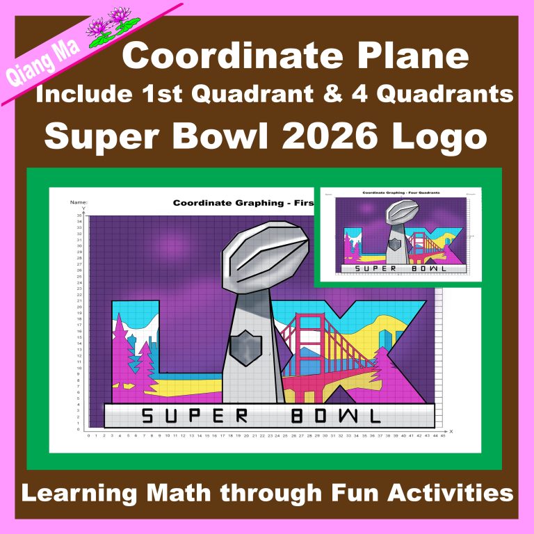 Super Bowl Coordinate Plane Graphing Picture: Super Bowl 2026 Bundle ...