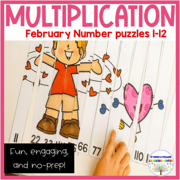Valentines Skip Counting Multiplication Practice Number Puzzles | Made ...