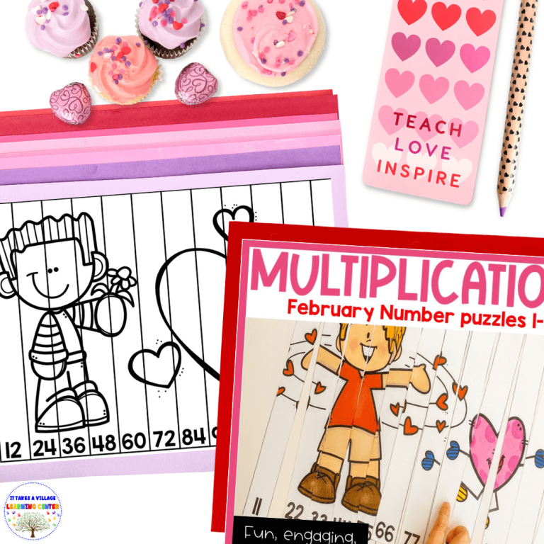 Valentines Skip Counting Multiplication Practice Number Puzzles | Made ...