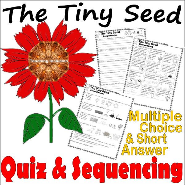 The Tiny Seed Plant Cycle Reading Quiz Test & Story Sequencing - Made ...